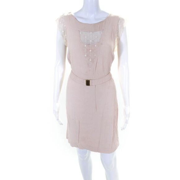 Sandro Paris | Dresses | Sandro Paris Womens Belted Cap Sleeve Lace ...